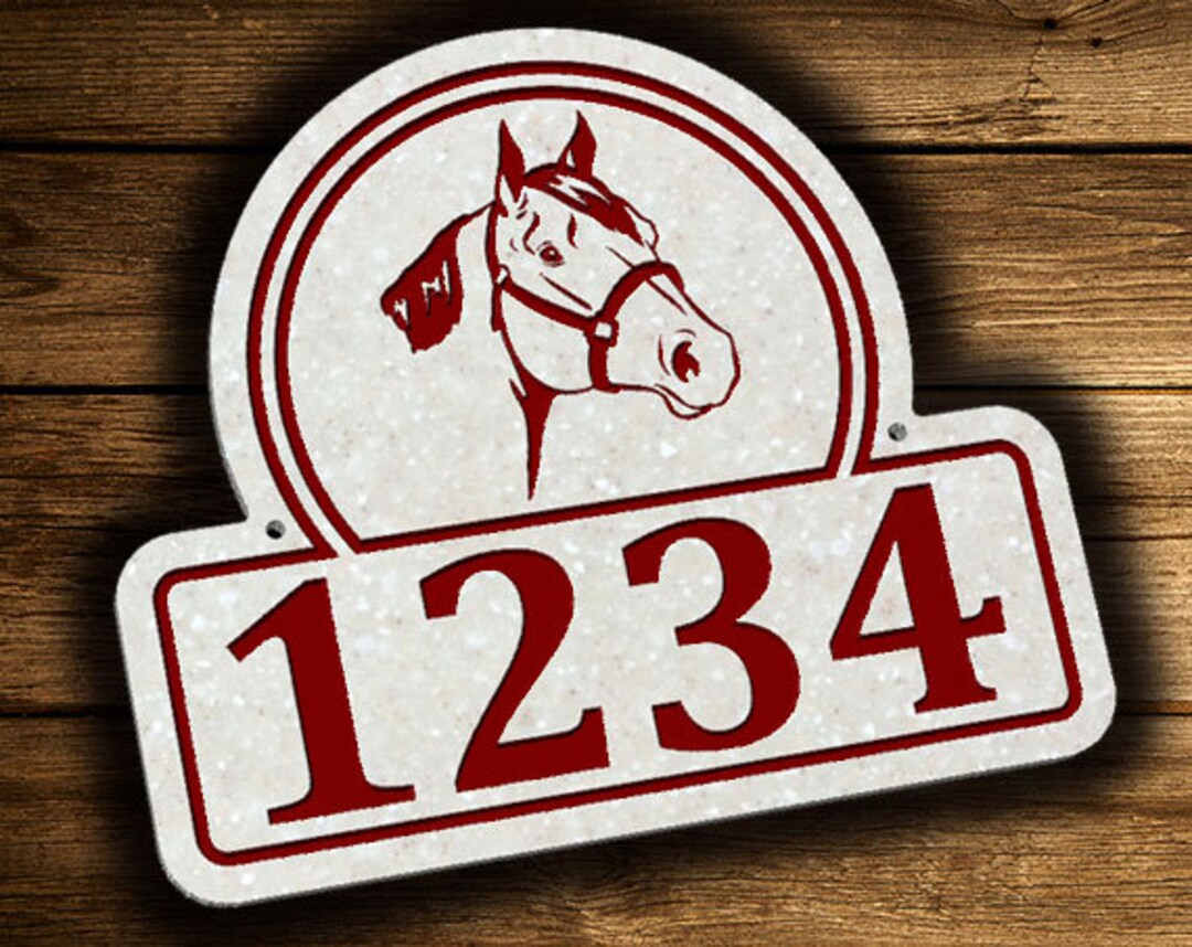 Address Sign 10" X 14" Horse Personalized Outdoor House Number Street ...