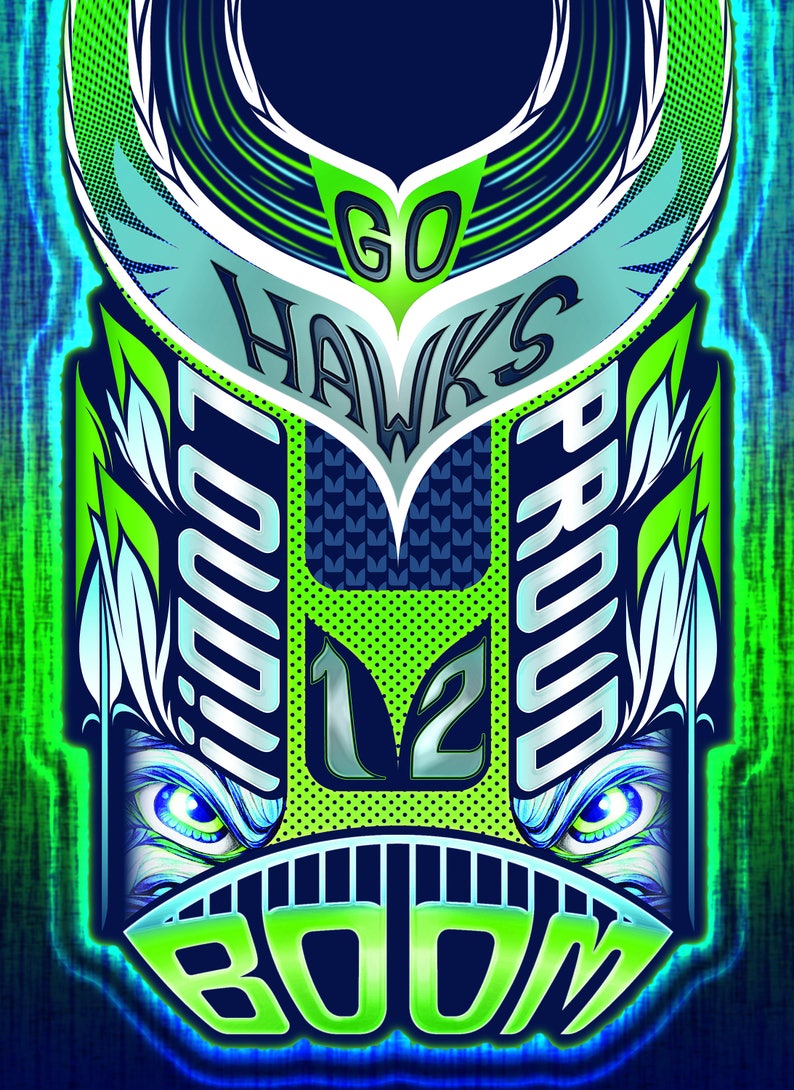 Seattle Seahawks T Shirt 'go Hawks' 'loud and Proud' 'boom' - Etsy