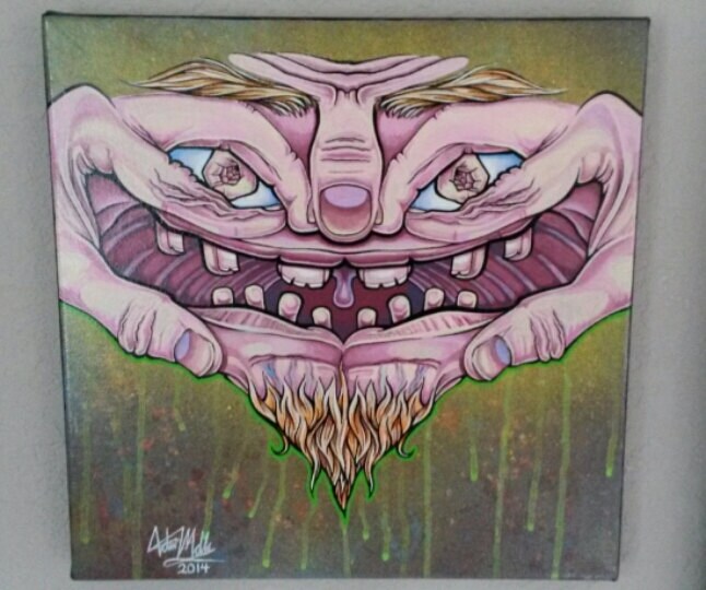 12" X 12" Original Mixed Media Abstract Face Painting on Canvas - Etsy