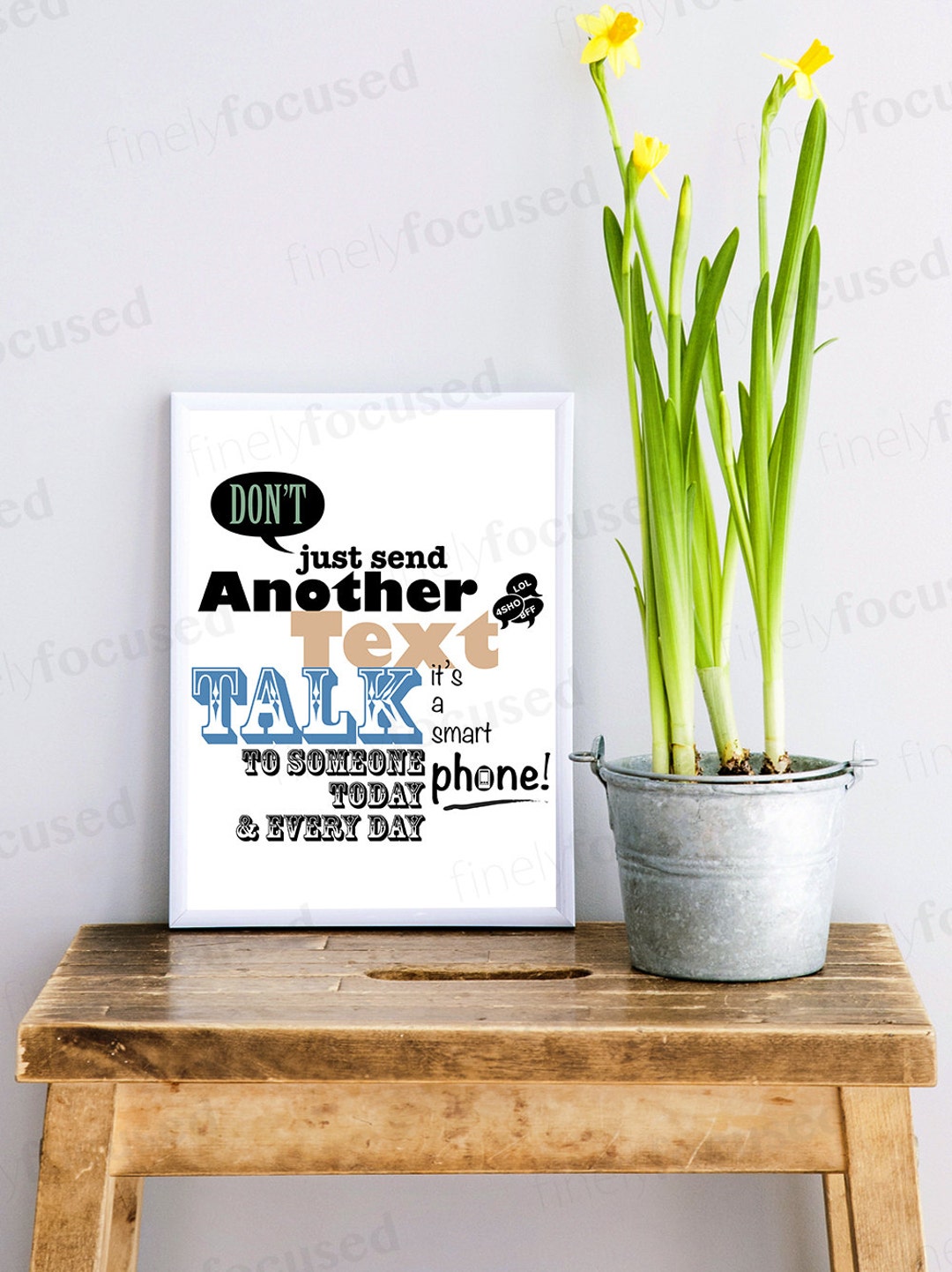 POSTER | TYPOGRAPHIC Art | Printable | Digital DOWNLOAD | Don't’ Text ...