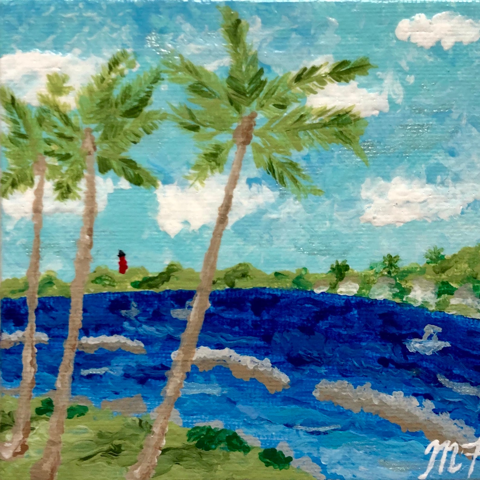 Jupiter Inlet Palms Prints 4x4 - Etsy