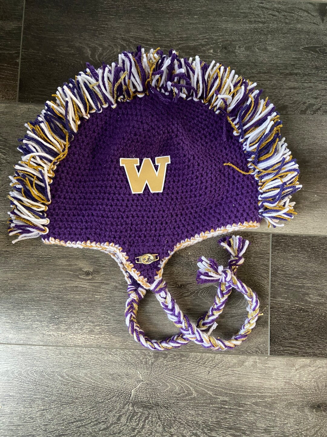 Licensed UW Huskies Mohawk Hat, Huskies Team Spirit Hat, Husky Earflap ...