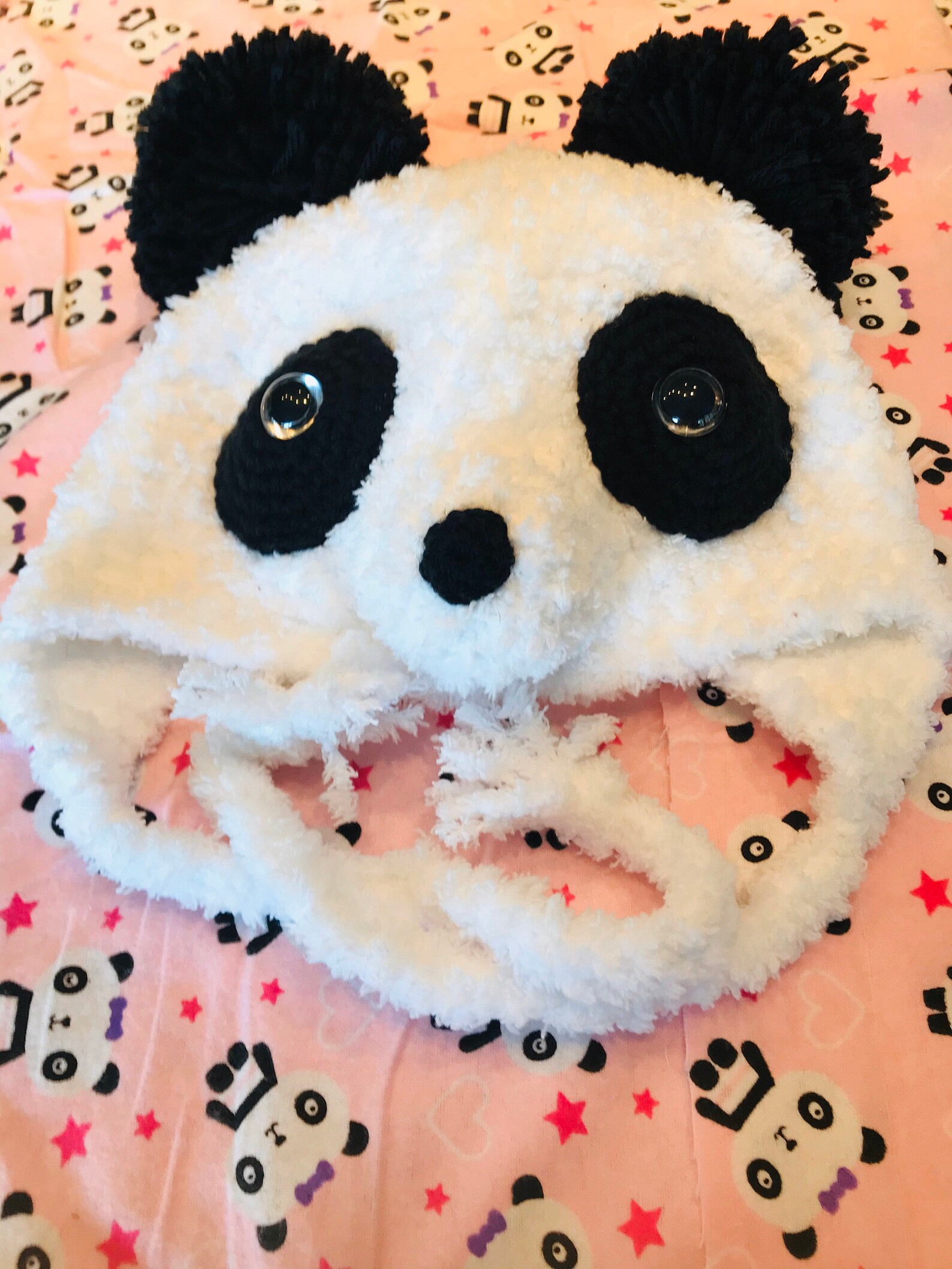 Furry Panda Ear Flap Hat Baby Panda Hat Halloween Hat - Etsy UK