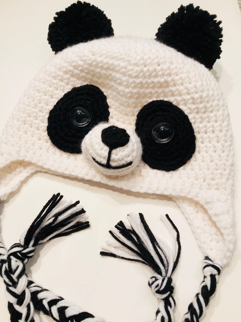 Furry Panda Ear Flap Hat Baby Panda Hat Halloween Hat - Etsy UK
