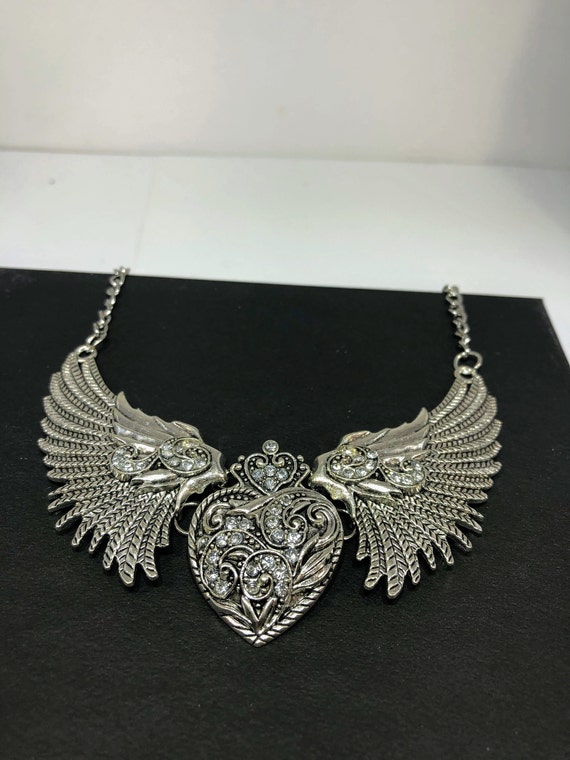 Steampunk Fairy Wings of Angel Necklace Winged Heart - Etsy