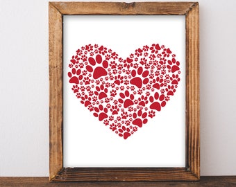 Paw print art | Etsy