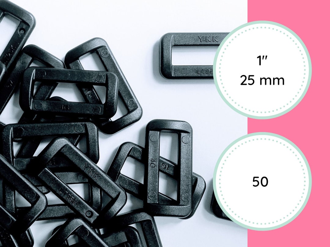 50 Loops YKK LT25K 1 25 Mm Slide Buckle Strap Webbing Buckle ...