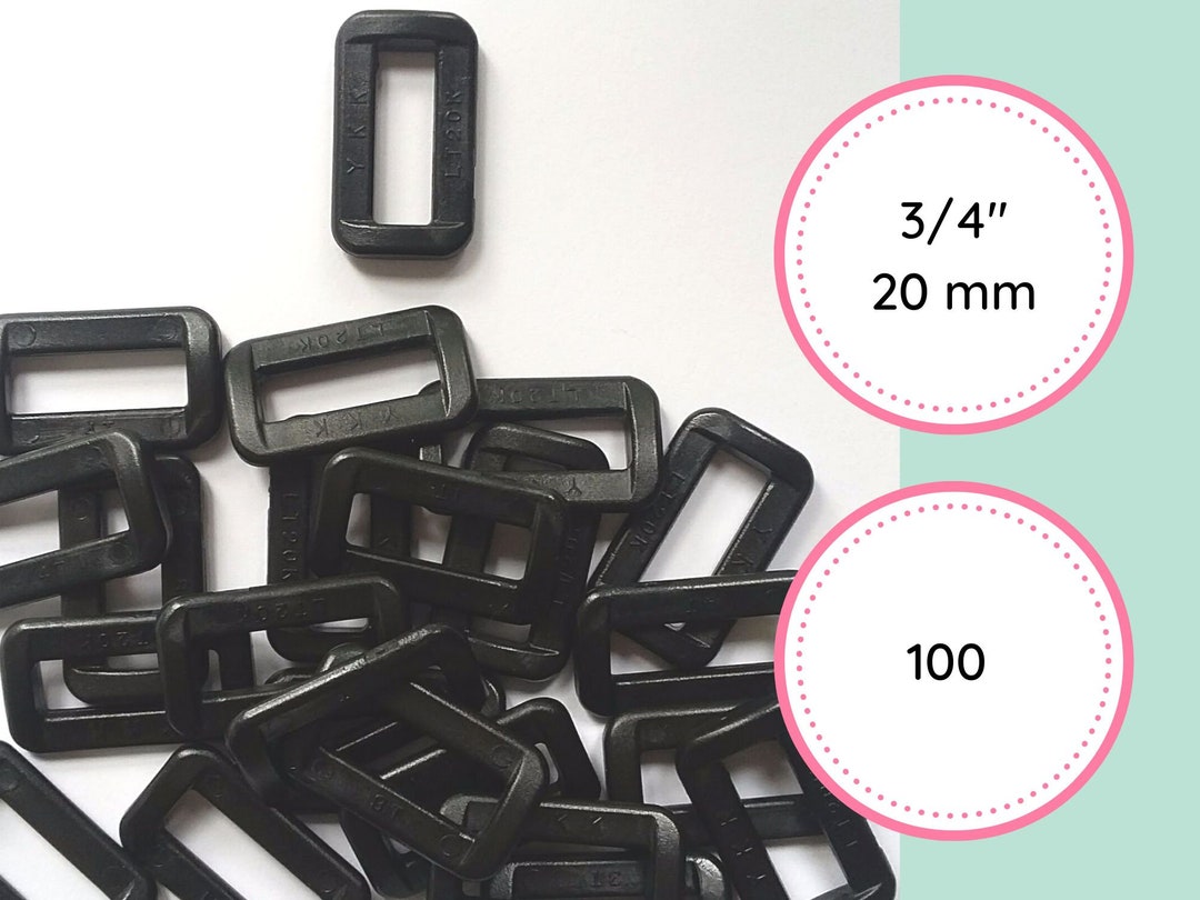 100 Loops YKK LT20K | 3/4" 20 Mm | Slide Buckle | Strap Webbing Buckle ...