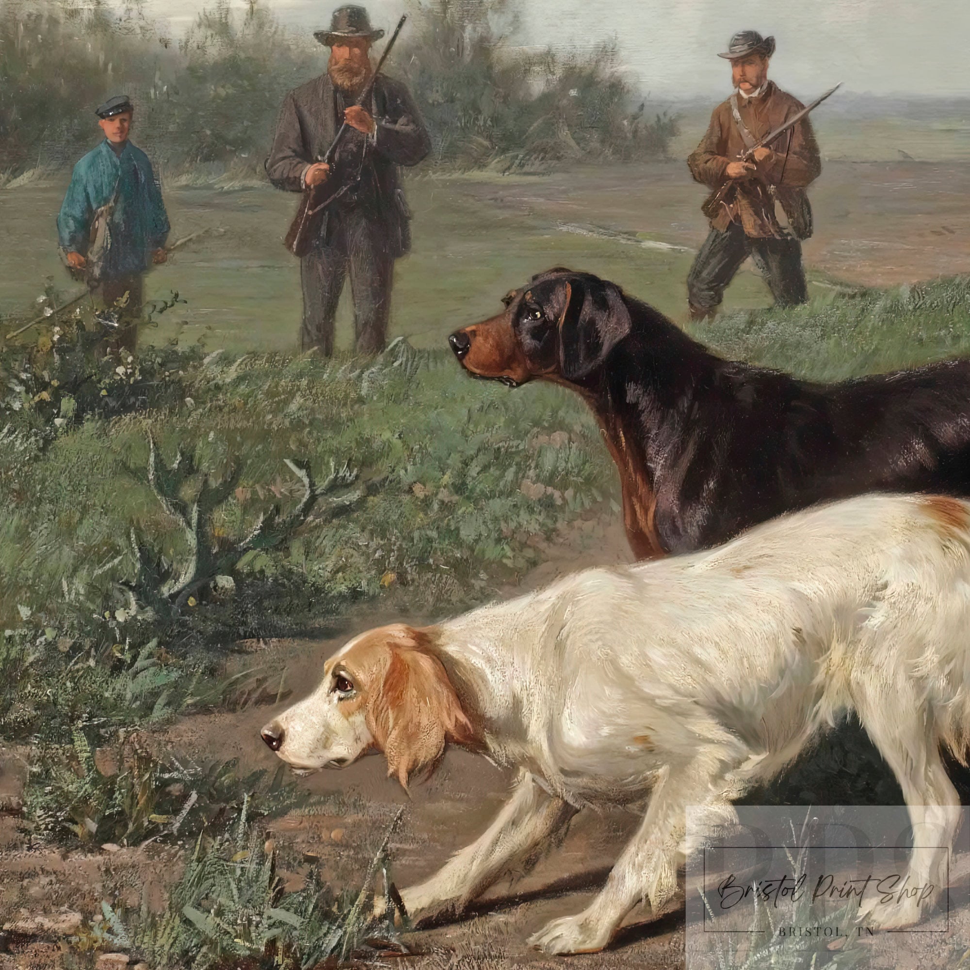 Vintage Hunting Dog Art Hunter Print Antique Woodland Wall - Etsy