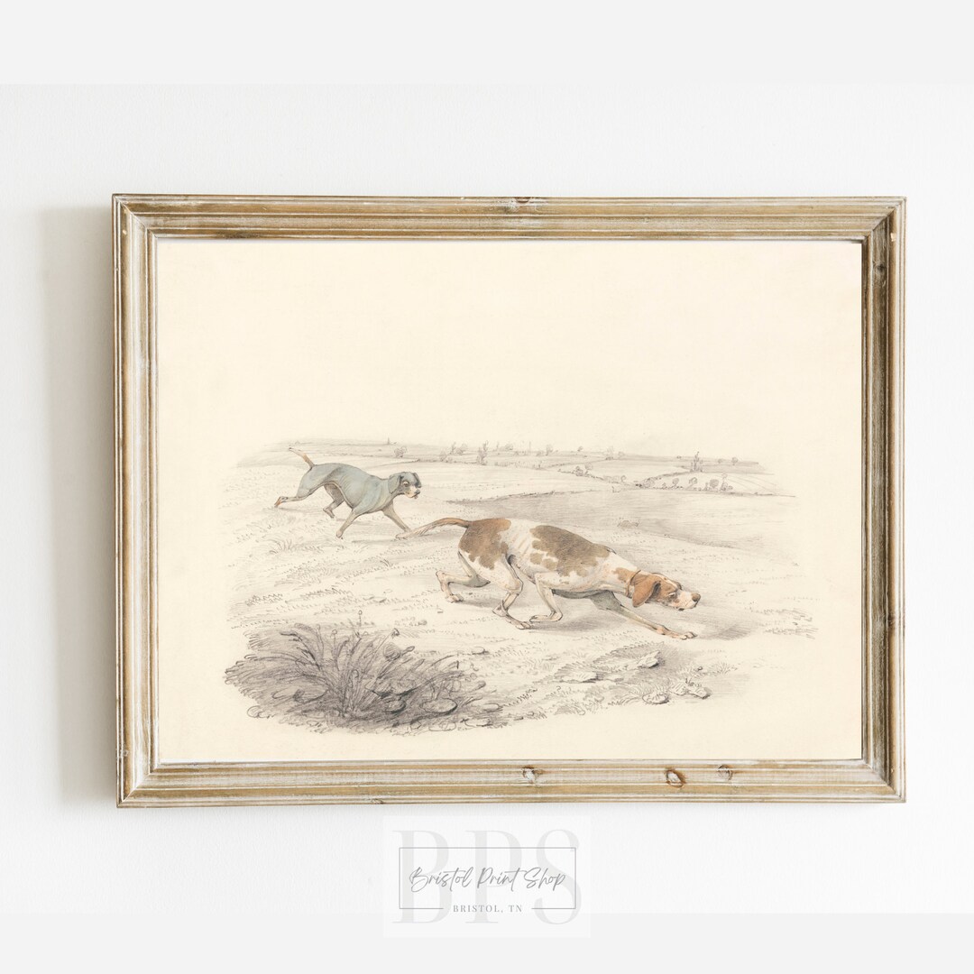 Hunting Dog Vintage Artwork Antique Setter Art 19th Century Painting ...