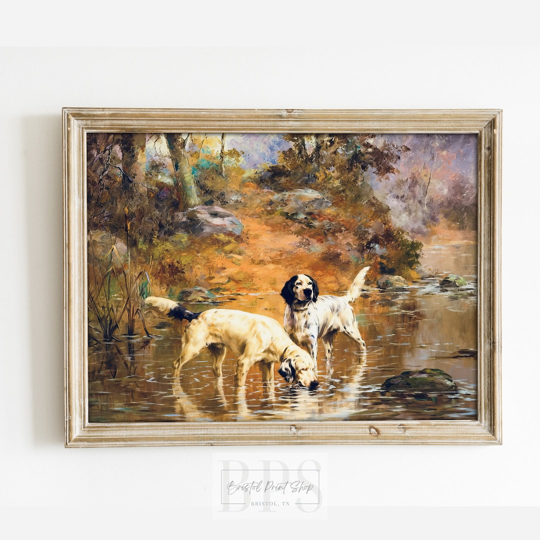 Vintage Hunting Dog Art Antique Setter Wall Art Dog Portrait 19th ...