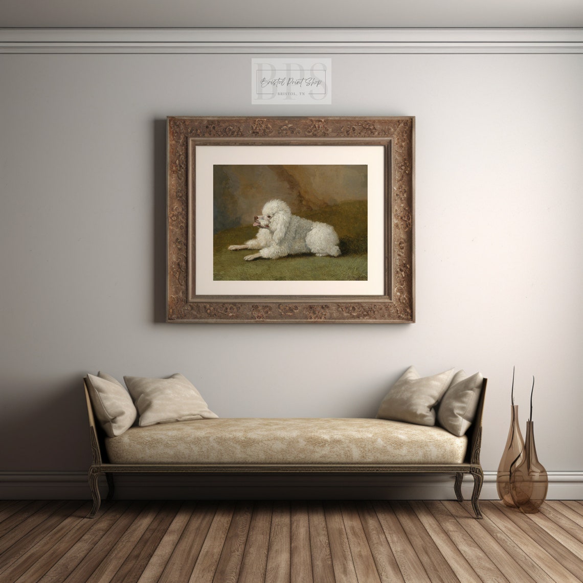 1795 Vintage Poodle Art Print | Adorable Sassy White Poodle Portrait ...