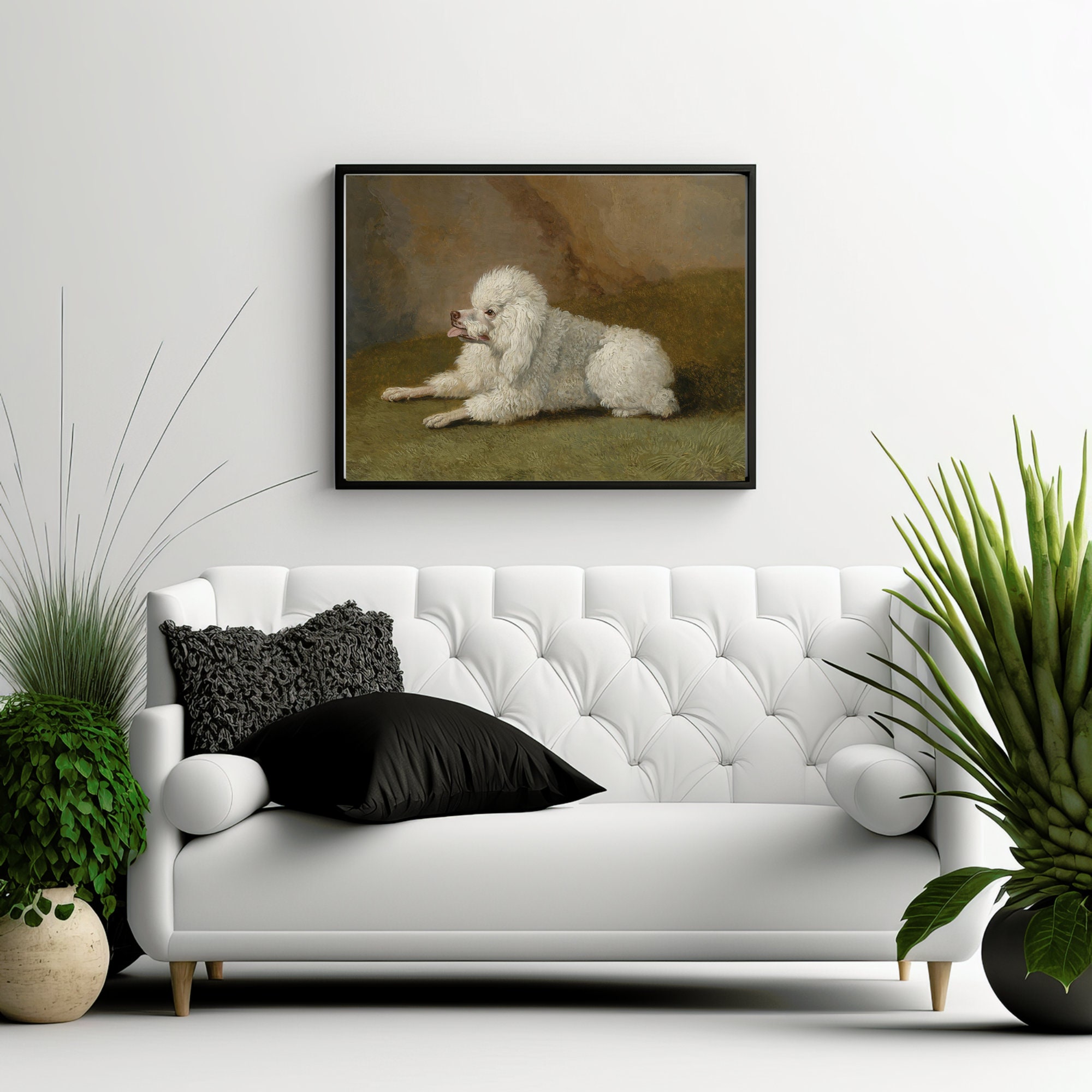 1795 Vintage Poodle Art Print | Adorable Sassy White Poodle Portrait ...