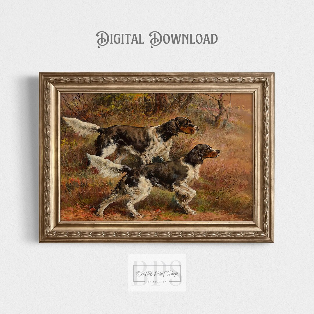 Vintage Hunting Dog Art | Duck Hunting | Setter | Antique Pointer Wall ...