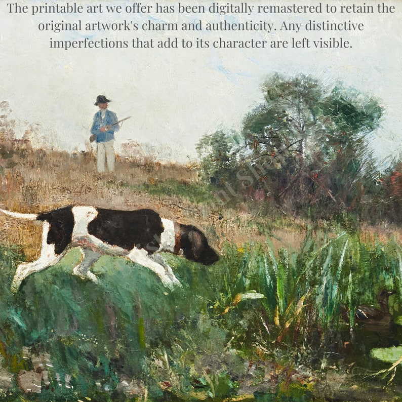 Vintage Hunting Dog Art | Hunter and Dog Print | Dog Painting | Antique ...