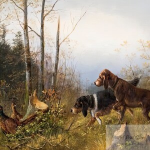 Vintage Hunting Dog Art | Hunter Print | Antique Woodland Wall Art ...