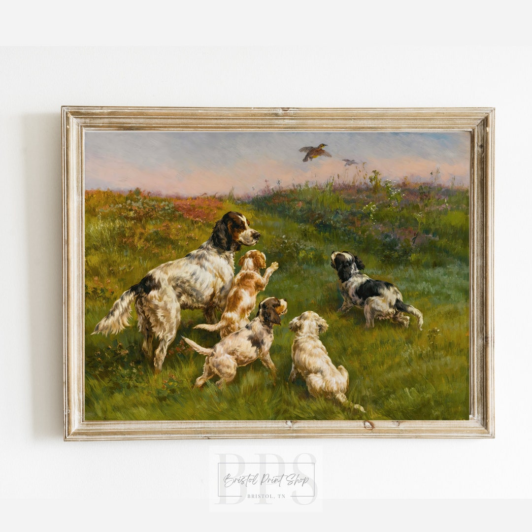 Vintage Hunting Dog Art Antique Canine Wall Art 19th Century Setter ...