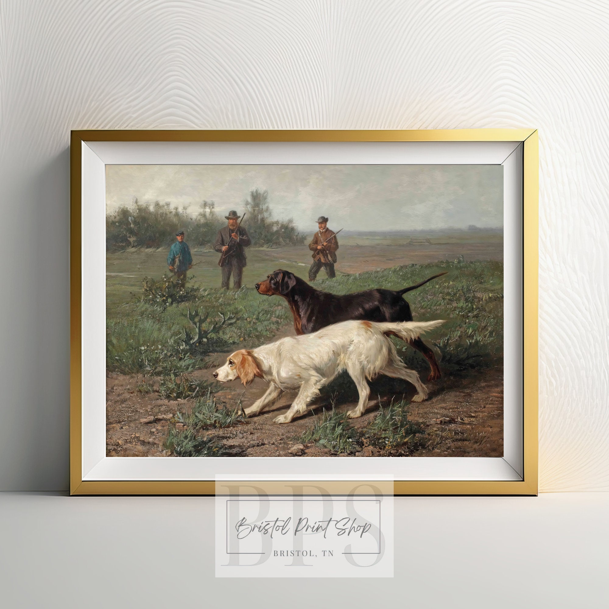 Vintage Hunting Dog Art Hunter Print Antique Woodland Wall - Etsy