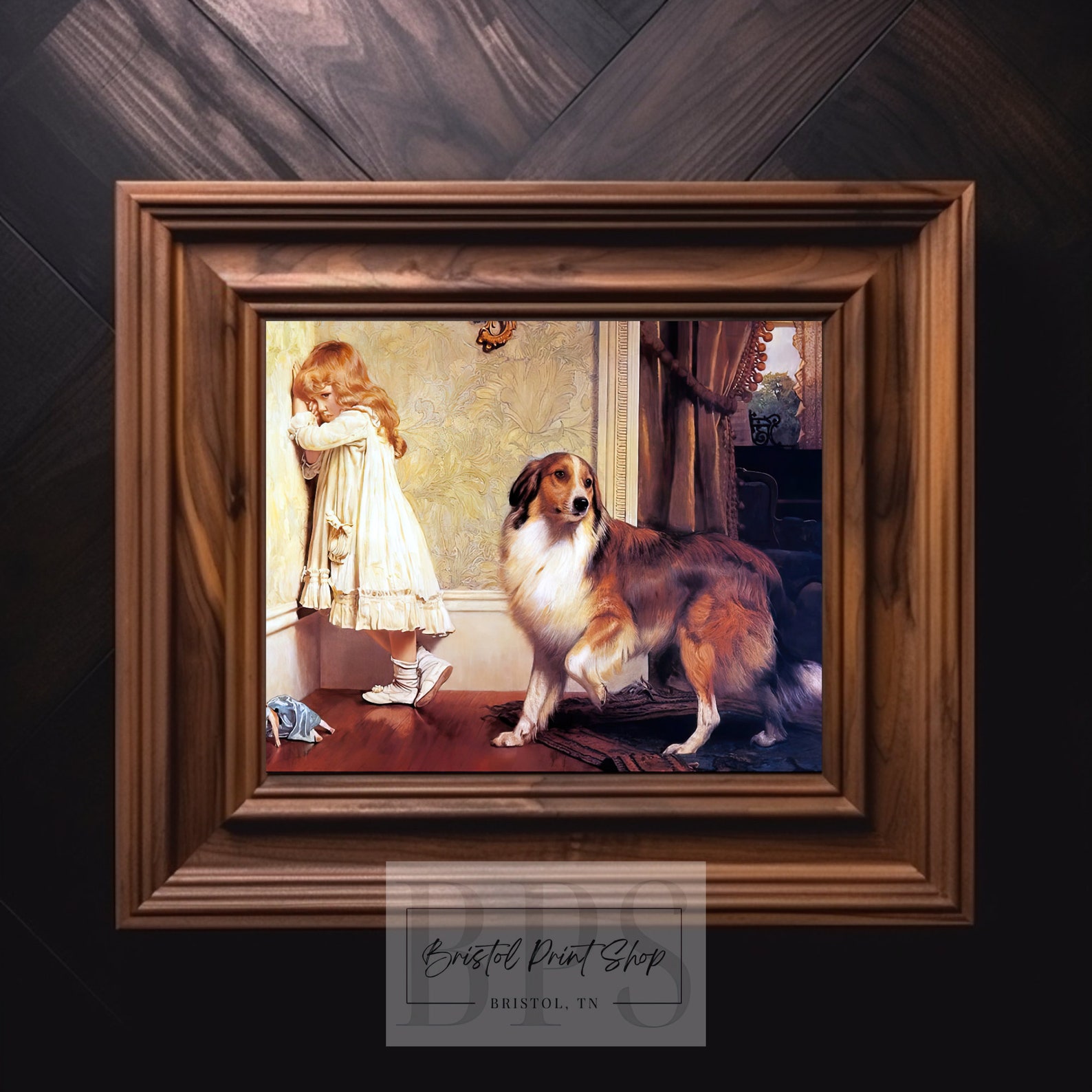 Vintage Girl in Time Out | Antique Wall Print | 19th Century Painting ...