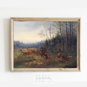 Vintage Hunting Gallery Wall | Set of 9 | Stag Hunter Art | Man Cave ...