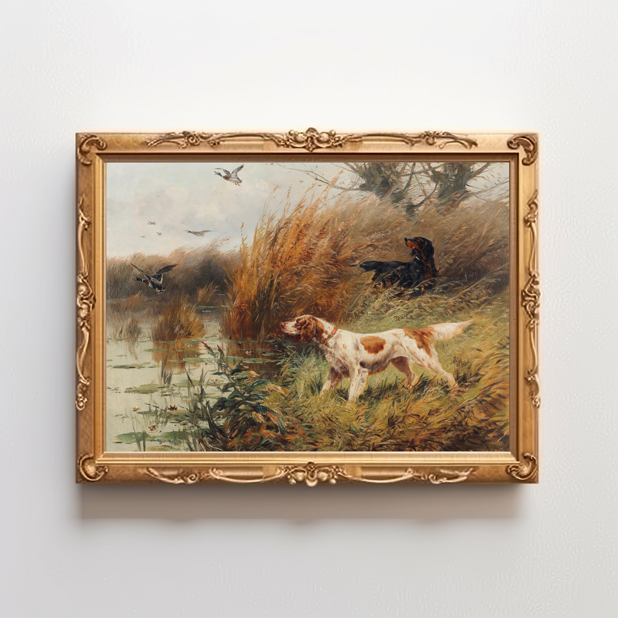 Vintage Hunting Dog Art | Duck Hunting | Setter | Antique Pointer Wall ...