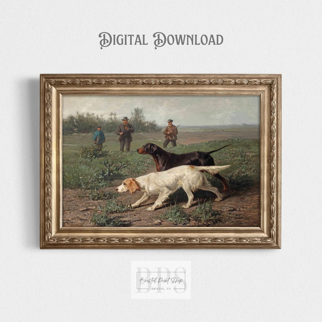 Vintage Hunting Dog Art | Hunter Print | Antique Woodland Wall Art ...