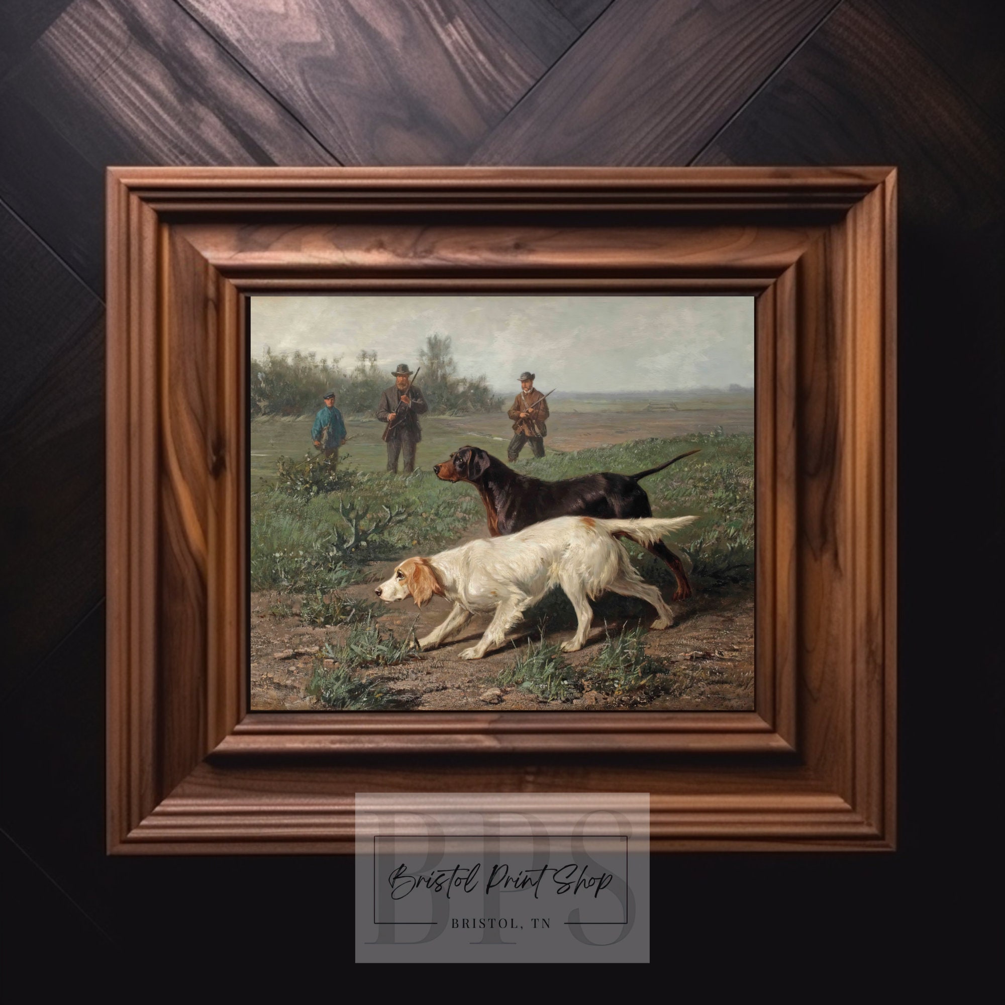 Vintage Hunting Dog Art Hunter Print Antique Woodland Wall - Etsy