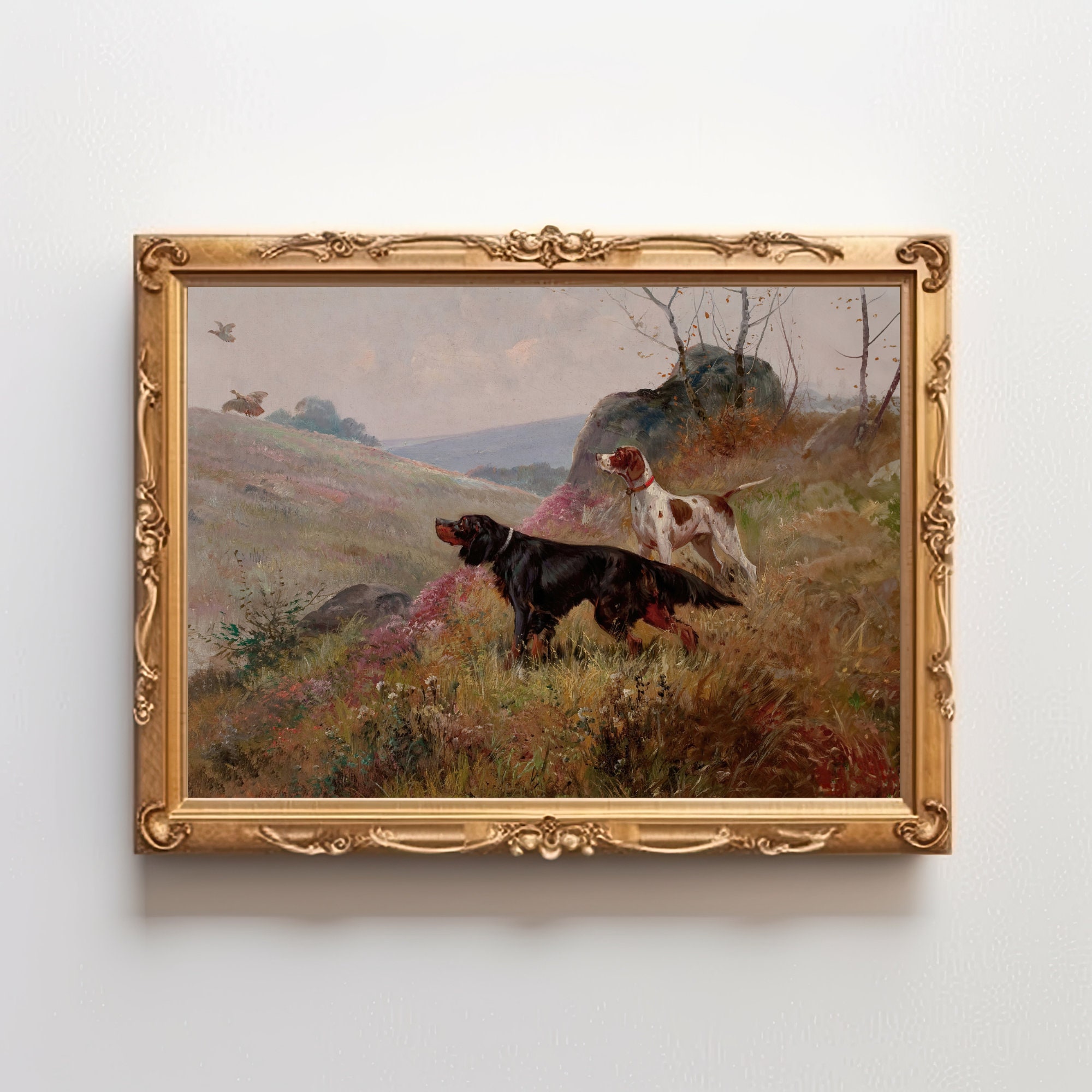 Vintage Hunting Dog Art | Duck Hunting | Setter | Antique Pointer Wall ...