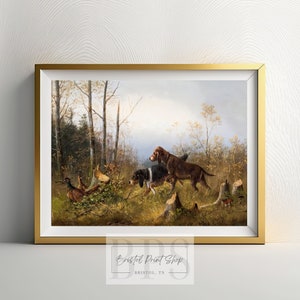 Vintage Hunting Dog Art | Hunter Print | Antique Woodland Wall Art ...