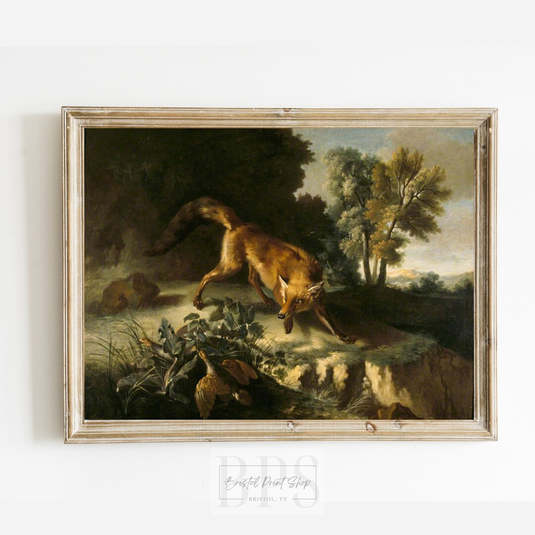 Vintage 1700s Fox Painting Antique Wall Art 18th Century - Etsy