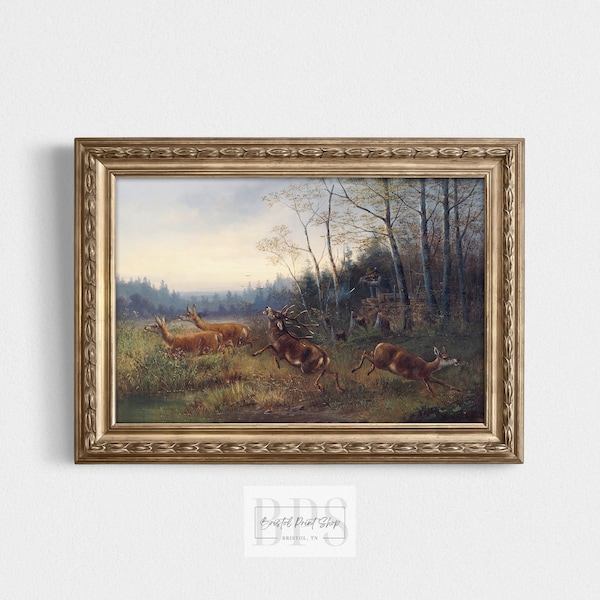 Vintage Hunting Print Deer - Etsy