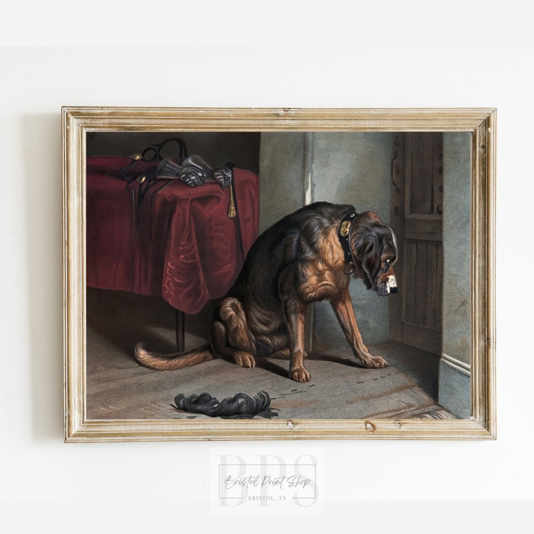 Vintage Hunting Dog Art A Friend in Suspense Antique - Etsy