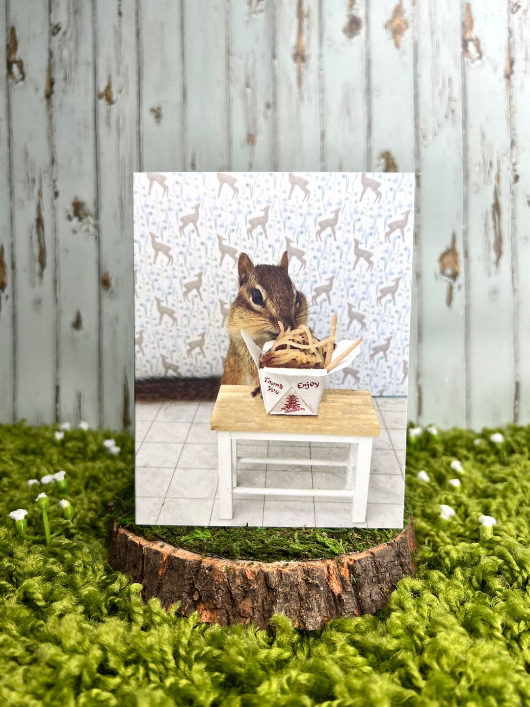 Chipmunk Eating Chinese Food Notecard - Etsy