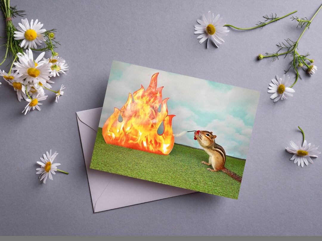Chipmunk Firefighter Notecard - Etsy