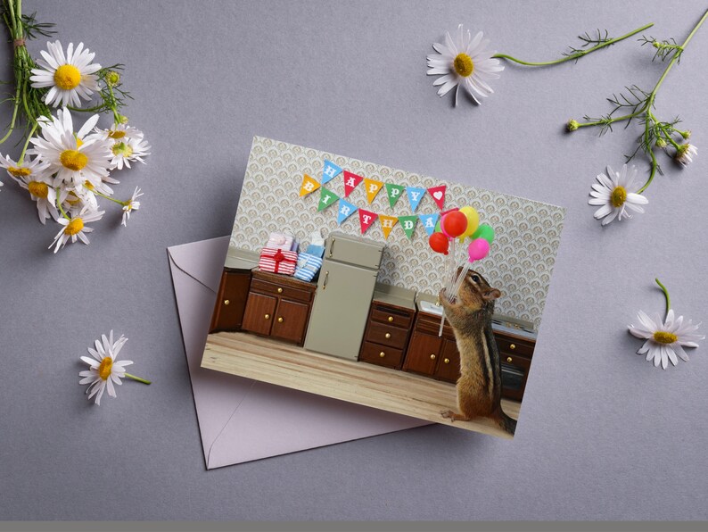 Chipmunk Birthday Card - Etsy