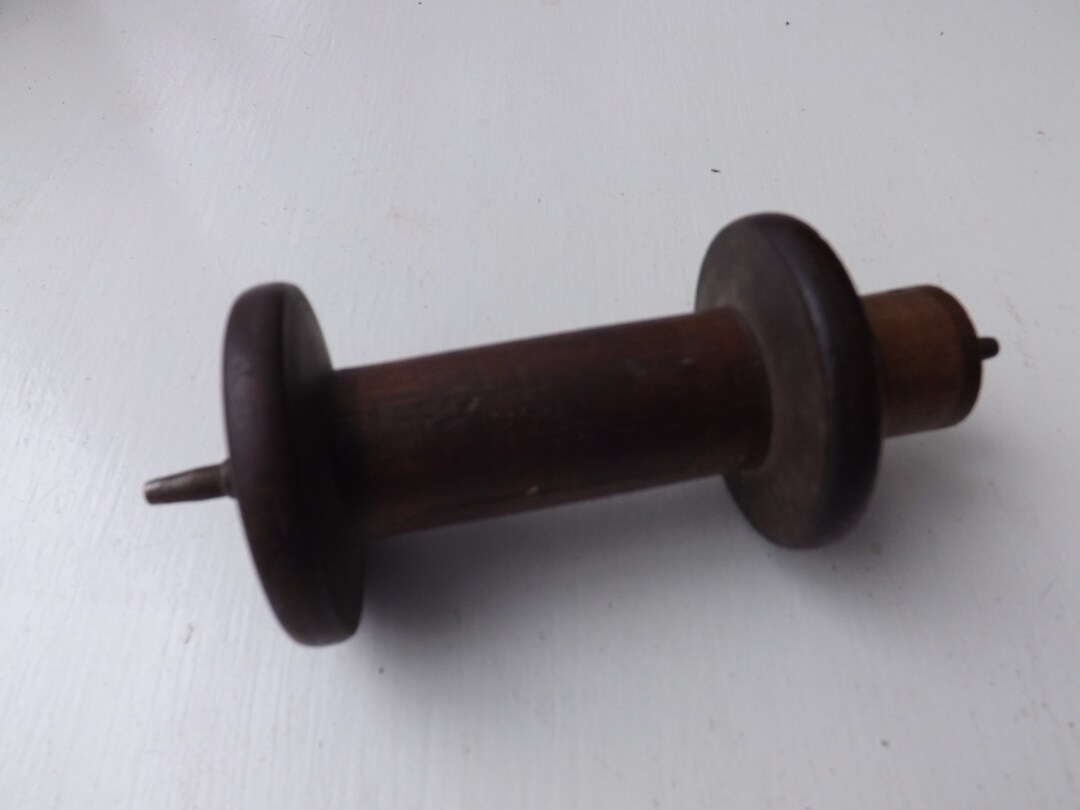 Small Wooden Spool With Metal Insert, Bobbin, Industrial, Textile ...