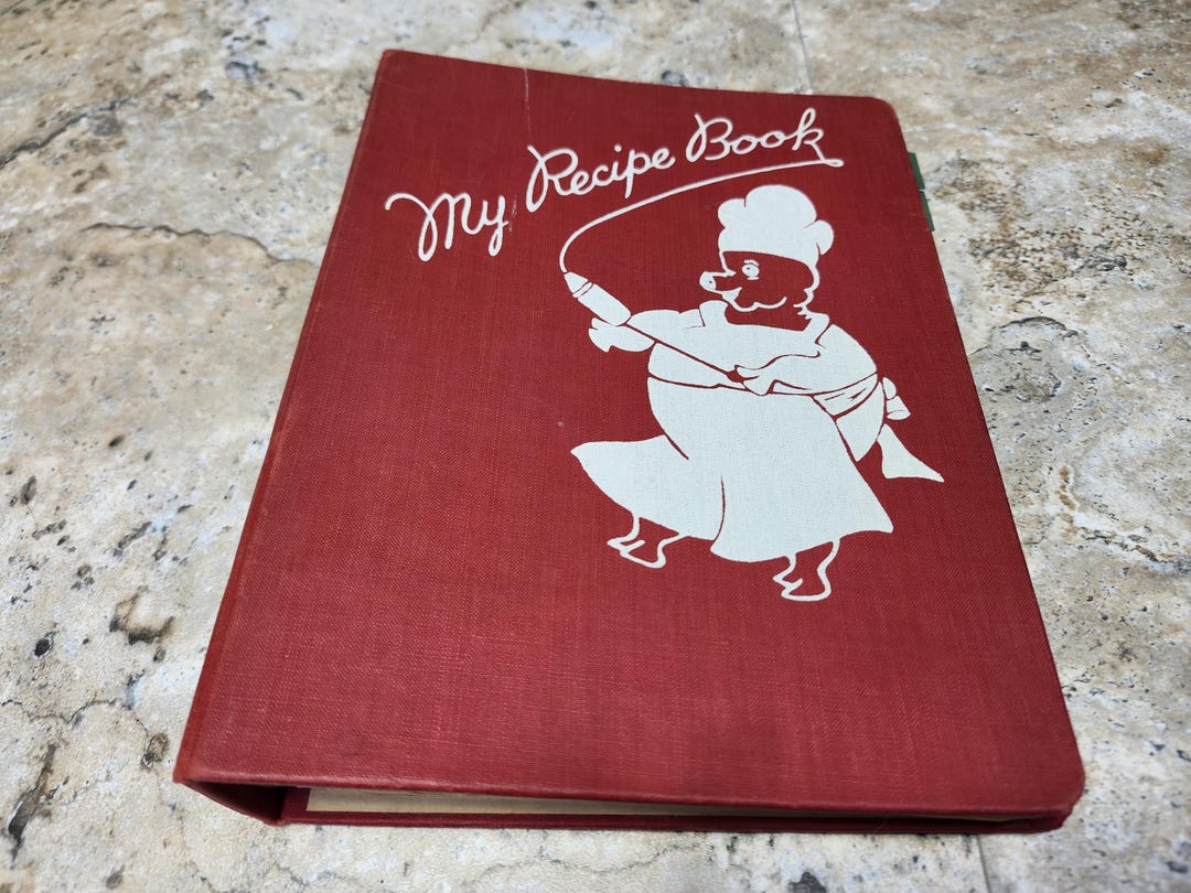Vintage Red Recipe Book: Mid-century Kitchen Decor - Etsy
