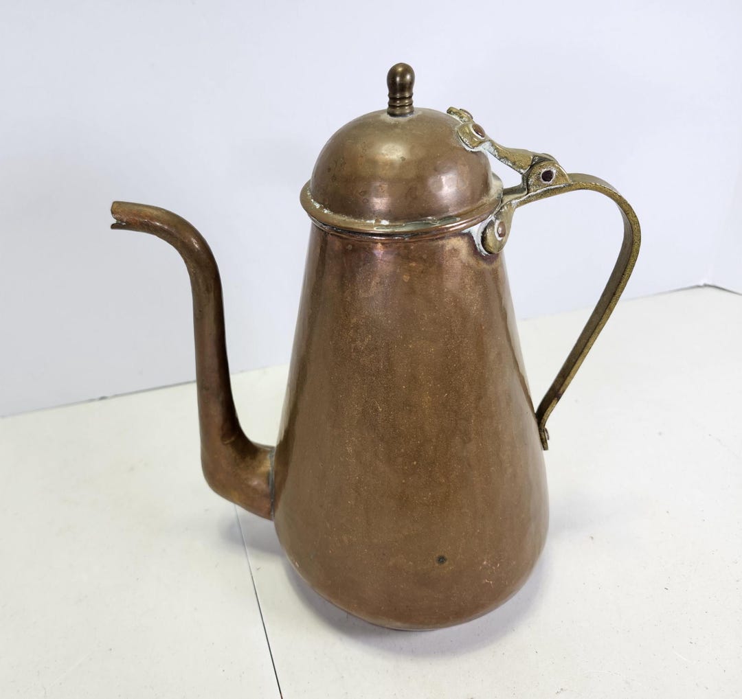 Vintage Copper Coffee Pot: Rustic Farmhouse Kitchen Decor - Etsy