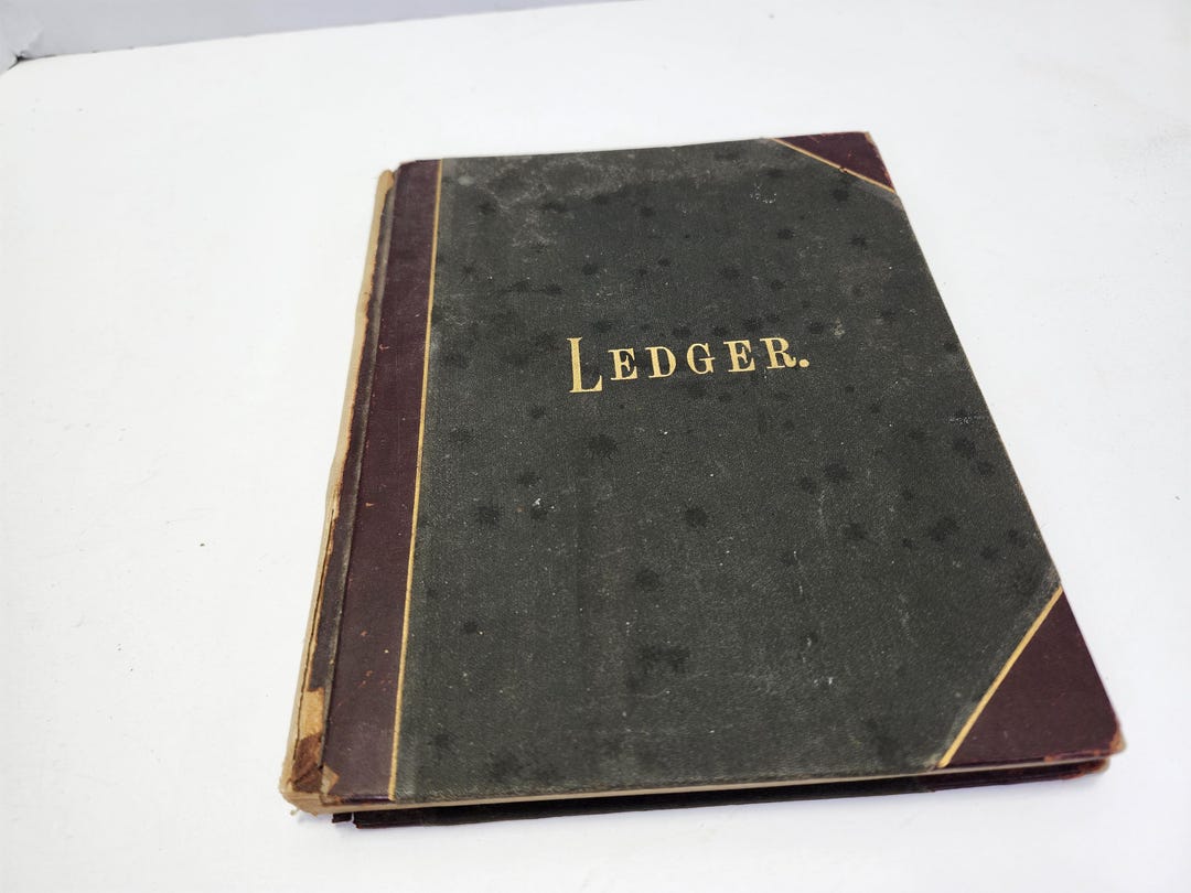 Antique Ledger, Book Log, Vintage Retro, Decor Display, Library, Office ...