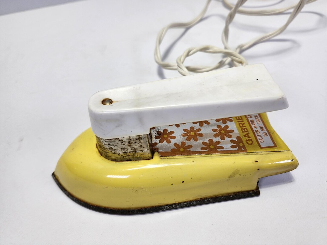 Vintage Gabriel Toy Iron: Yellow Retro Metal Display - Etsy