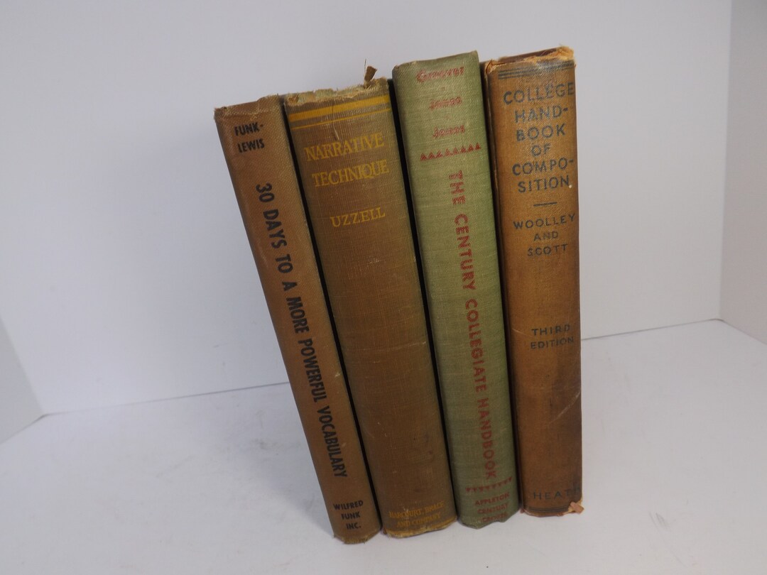 Set 4 Textbooks, Vintage Retro, Writing Composition, English ...