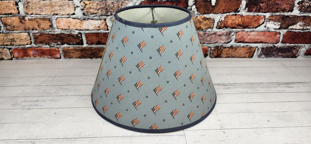 Vintage American Flag Clip-on Lamp Shade: Rustic Retro Cabin Decor - Etsy
