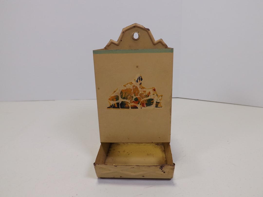 Metal Match Holder, Vintage Reto, Matches, Fireplace, Decor Decoration ...
