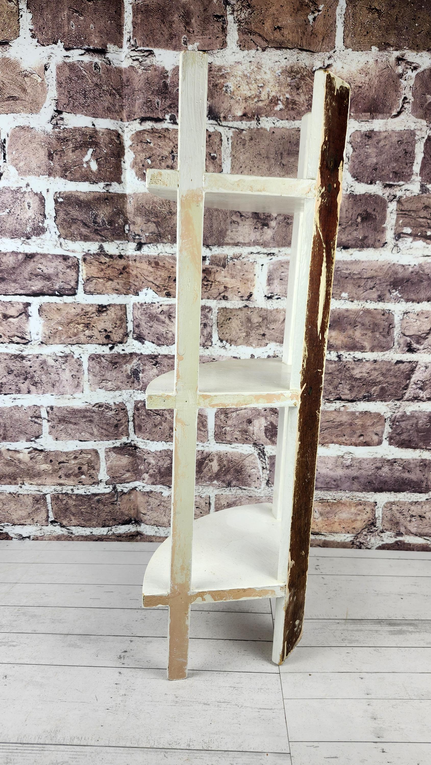 Vintage Wooden Corner Shelf: White Painted Chippy Wall Decor - Etsy