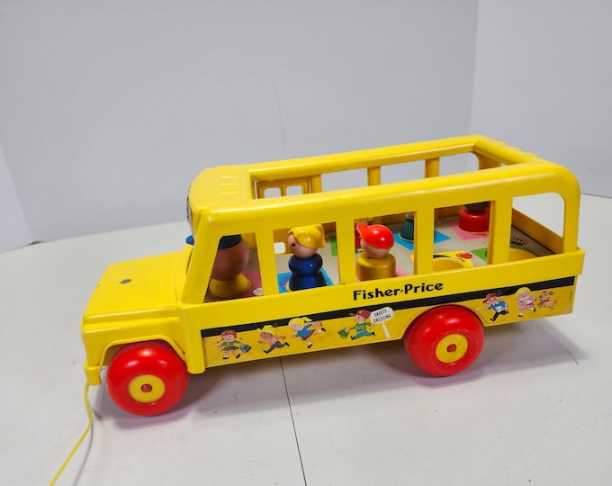 Fisher Price School Bus With People, 192, Vintage Toy, Playroom, Little ...
