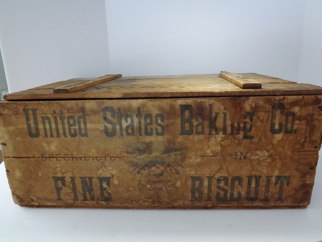 United States Baking Co Biscuit Box, Vintage, Storage, Kitchen Decor ...