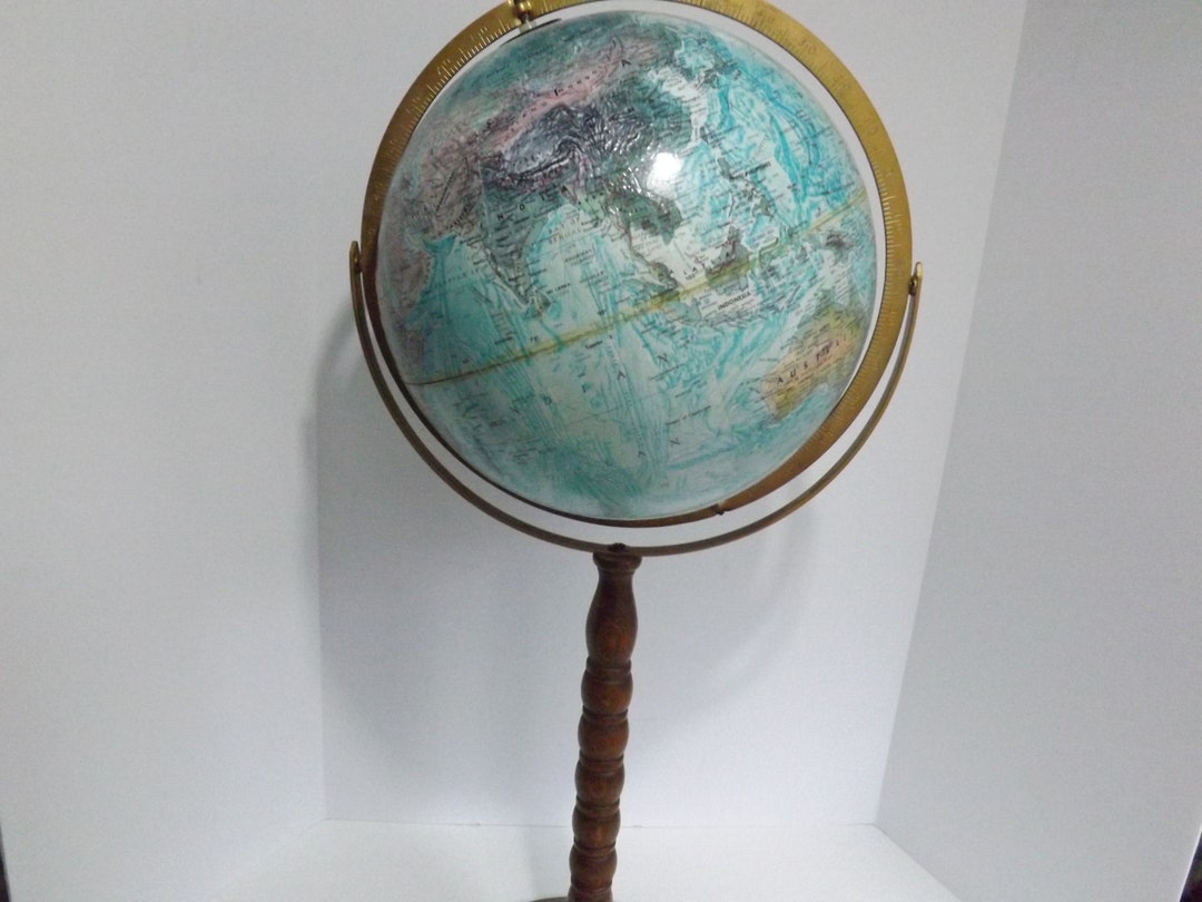 Replogle World Ocean Series Vintage Standing Globe, Metal, Tin, Earth ...