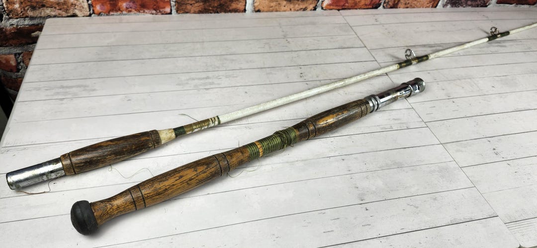 Vintage Holloglass Fiberglass Fishing Pole: Rustic Cabin Lodge Decor ...