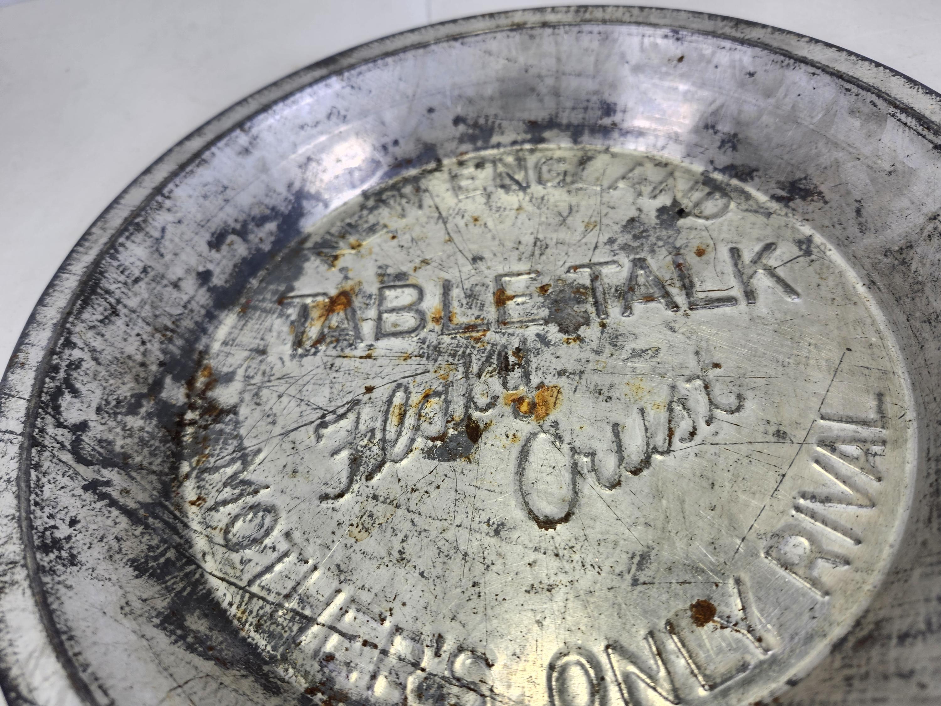 Vintage Table Talk Pie Plate: Flaky Crust Tin, Farmhouse Kitchen Decor ...
