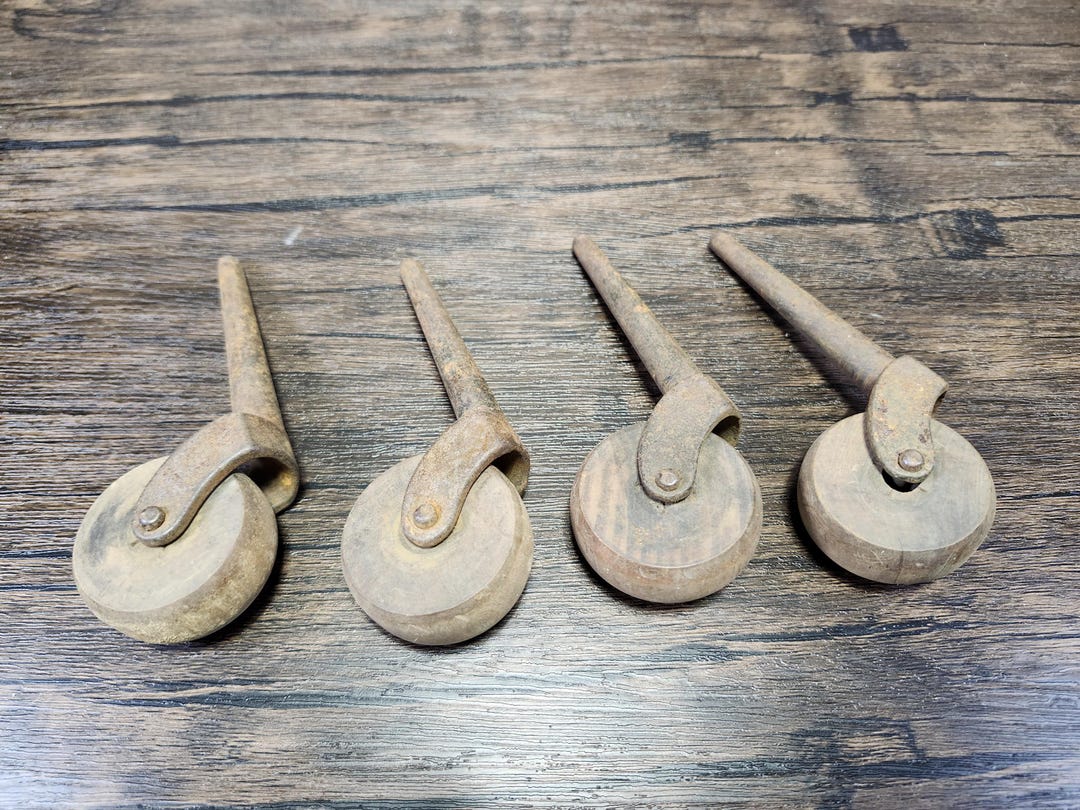 Set 4 Casters, Wheels, Furniture, Vintage Retro, Hook, Organizer ...